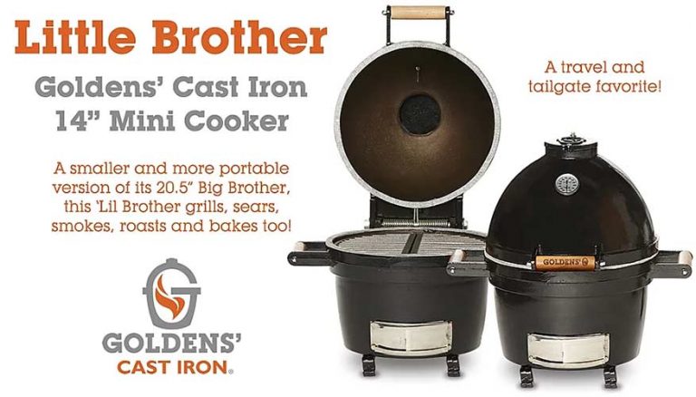 14" Mini Kamado Grills | Goldens' Cast Iron | Made in USA