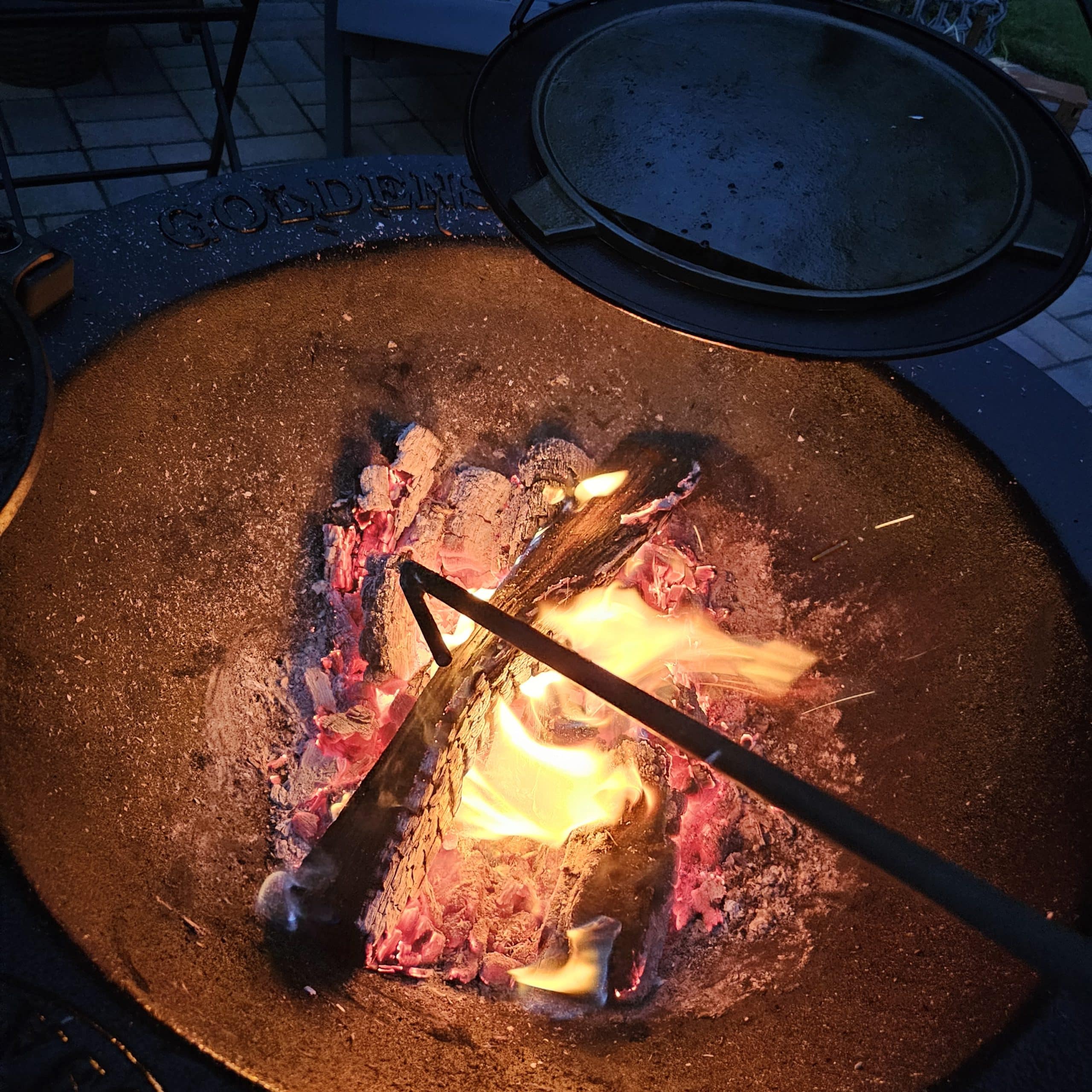34" Solid Steel Fire Pit Poker for Goldens' Fire Pits and Cookers